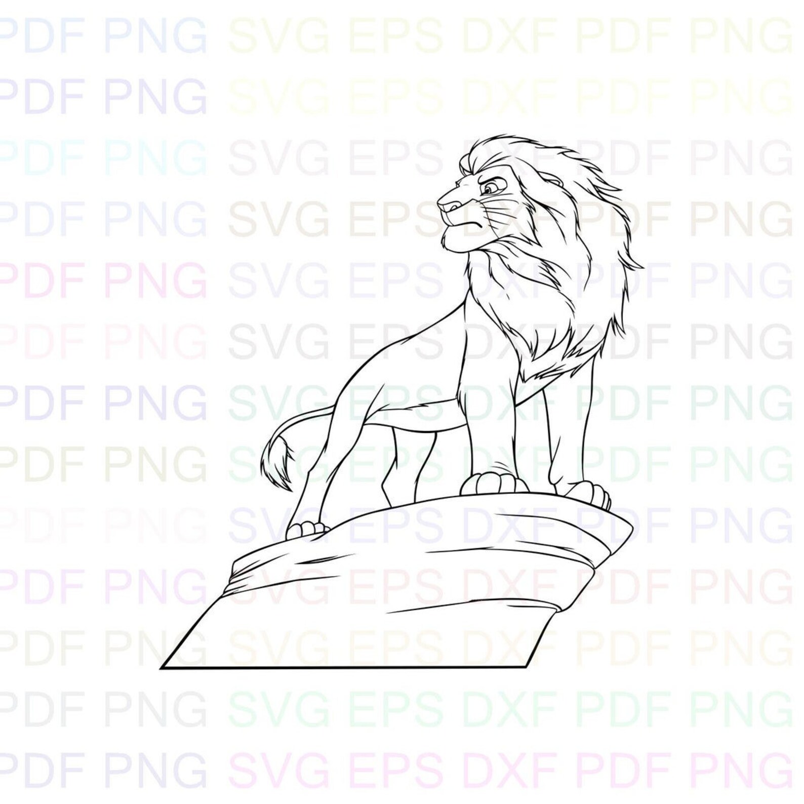 Mufasa the Lion King 3 Outline Svg Dxf Eps Pdf Png Cricut - Etsy Australia