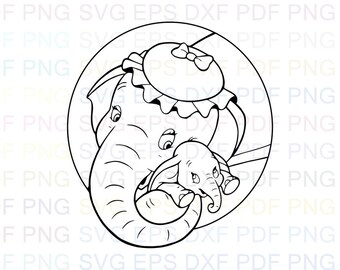 Dumbo and Mother Svg - Etsy