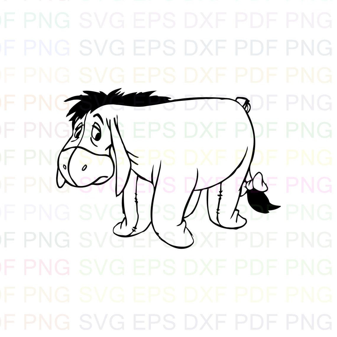Pooh 2 burro svg - Etsy México