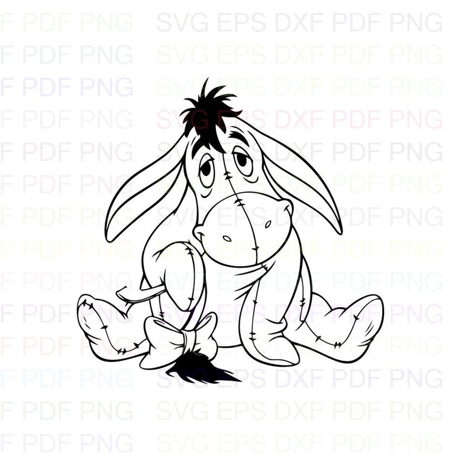 Eeyore Donkey Winnie the Pooh 4 Outline Svg Dxf Eps Pdf Png - Etsy