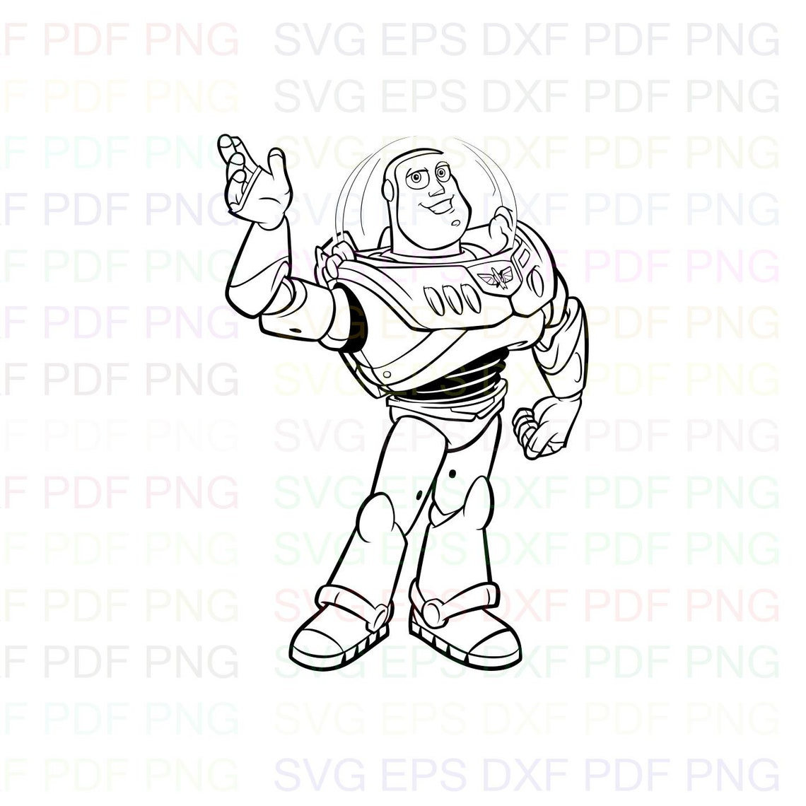 Buzz Lightyear Toy Story Outline Svg Dxf Eps Pdf Png Cricut - Etsy