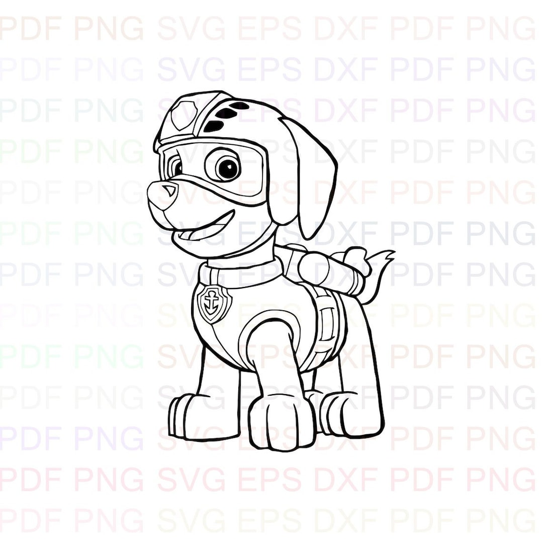 Zuma Paw Patrol Outline Svg Dxf Eps Pdf Png Cricut Cutting - Etsy India