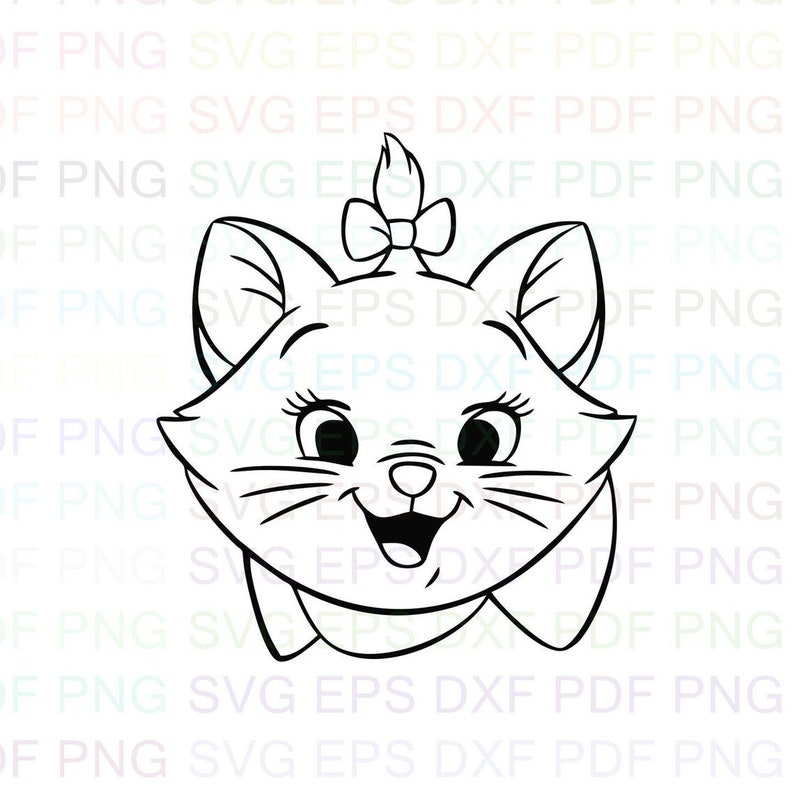 Marie the White Kitten the Aristocats 3 Outline Svg Dxf Eps - Etsy