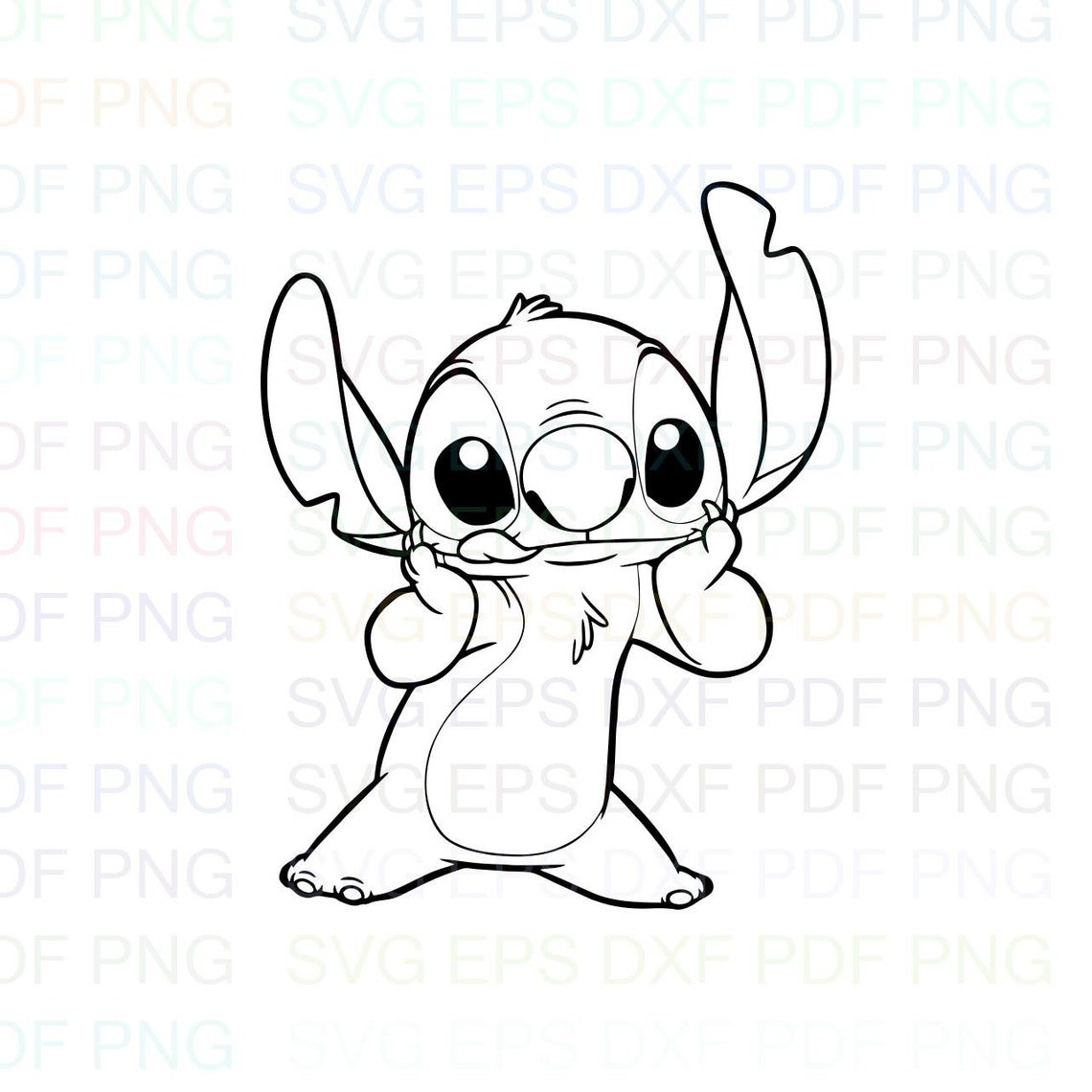 Stitch Lilo and Stitch Outline Svg Dxf Eps Pdf Png Cricut - Etsy Ireland