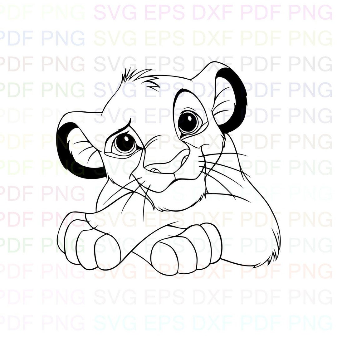 Simba Le Roi Lion 13 Contour Svg Dxf Eps Pdf Png Cricut - Etsy France