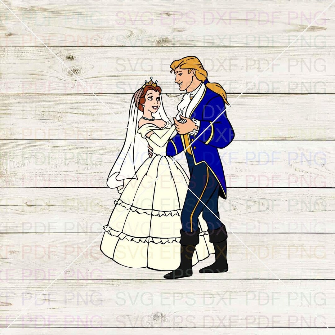 Belle_with_prince_beauty_and_the_beast_006 Svg Dxf Eps Pdf - Etsy
