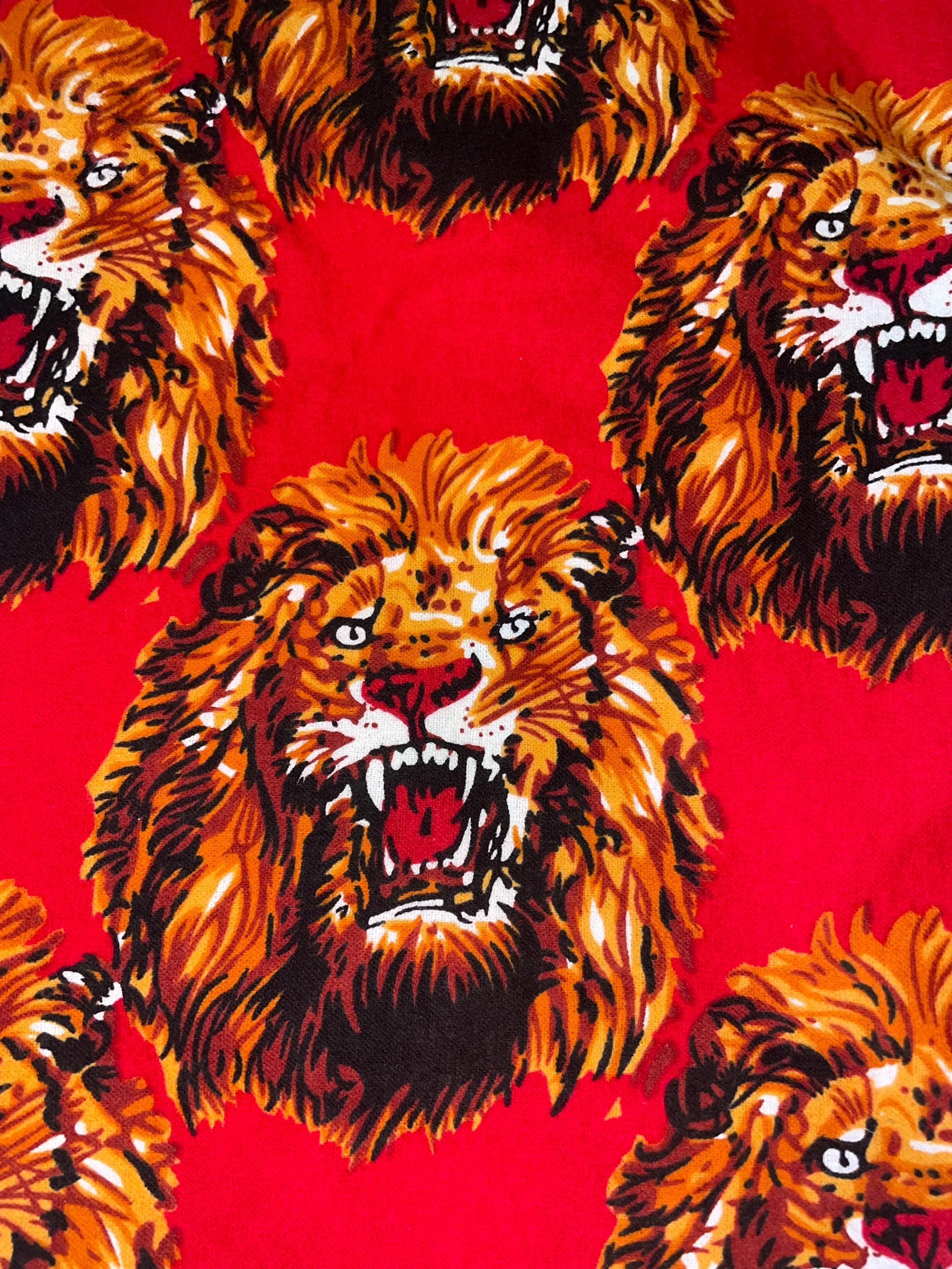 Original Igbo Isi Agu / Lion Head African Fabric, Authentic, Red - Etsy