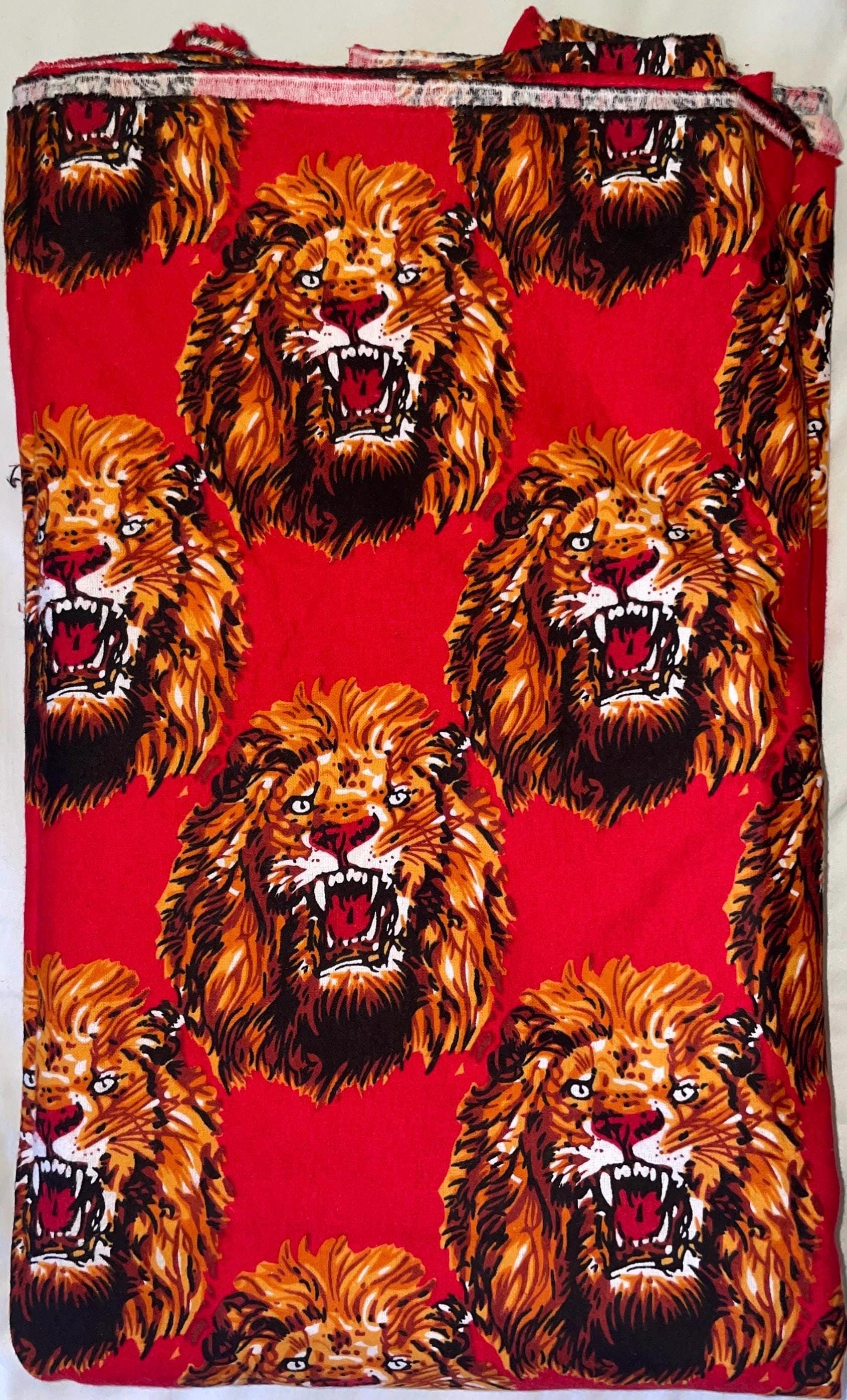 Original Igbo Isi Agu / Lion Head African Fabric, Authentic, Red - Etsy