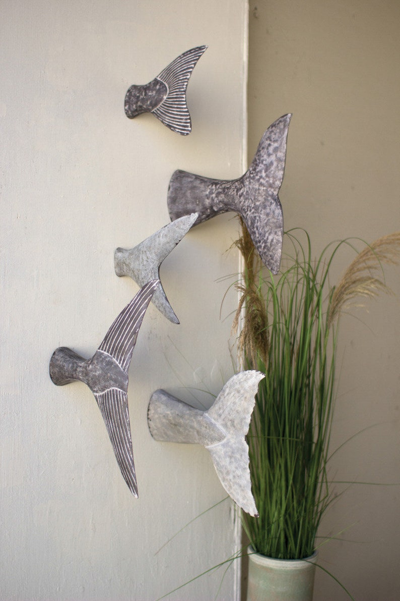 Set of 5 Fish Tale Wall Sculptures - Etsy