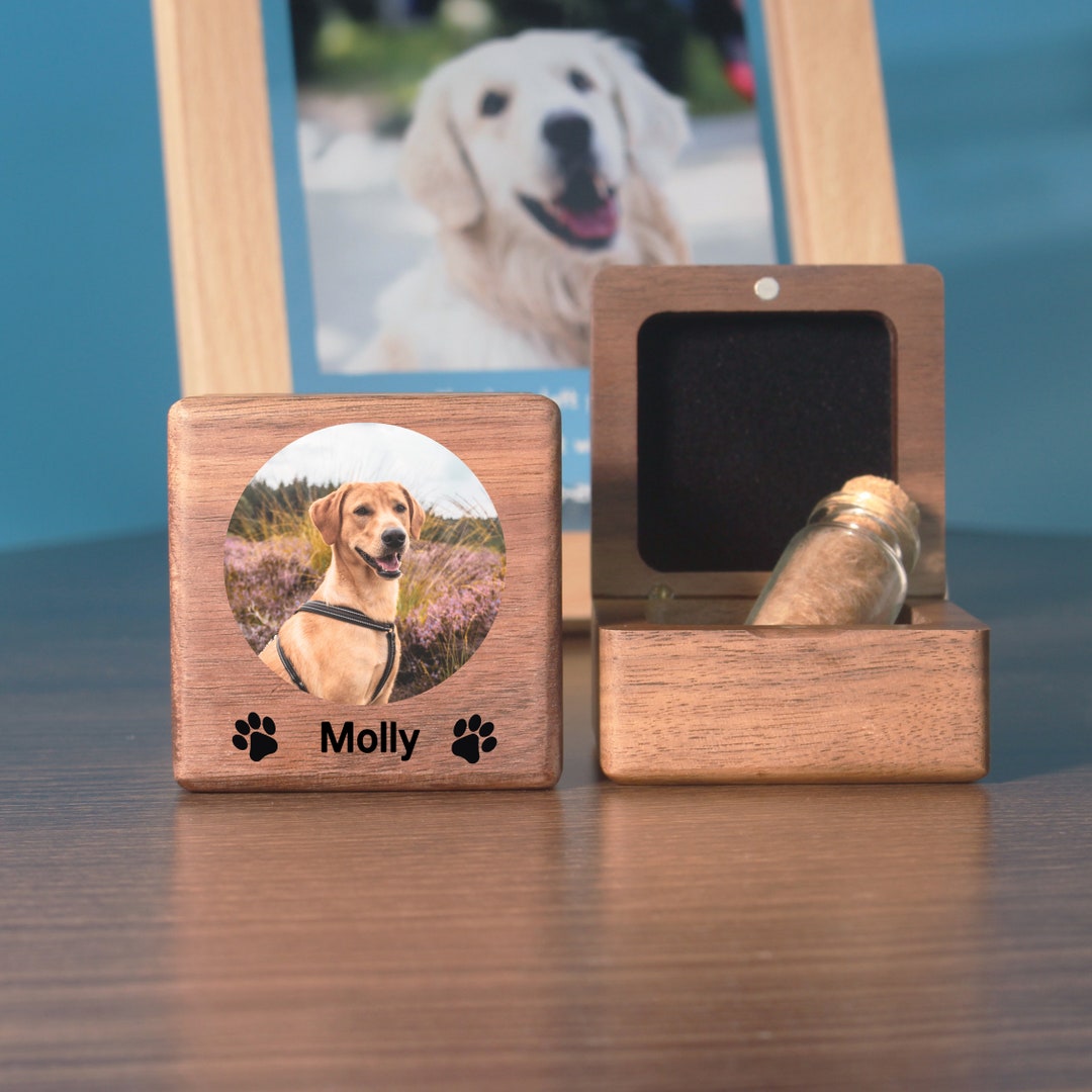 Custom Wooden Pet Fur Keepsake,wooden Pet Memorial Box,personalized Pet ...
