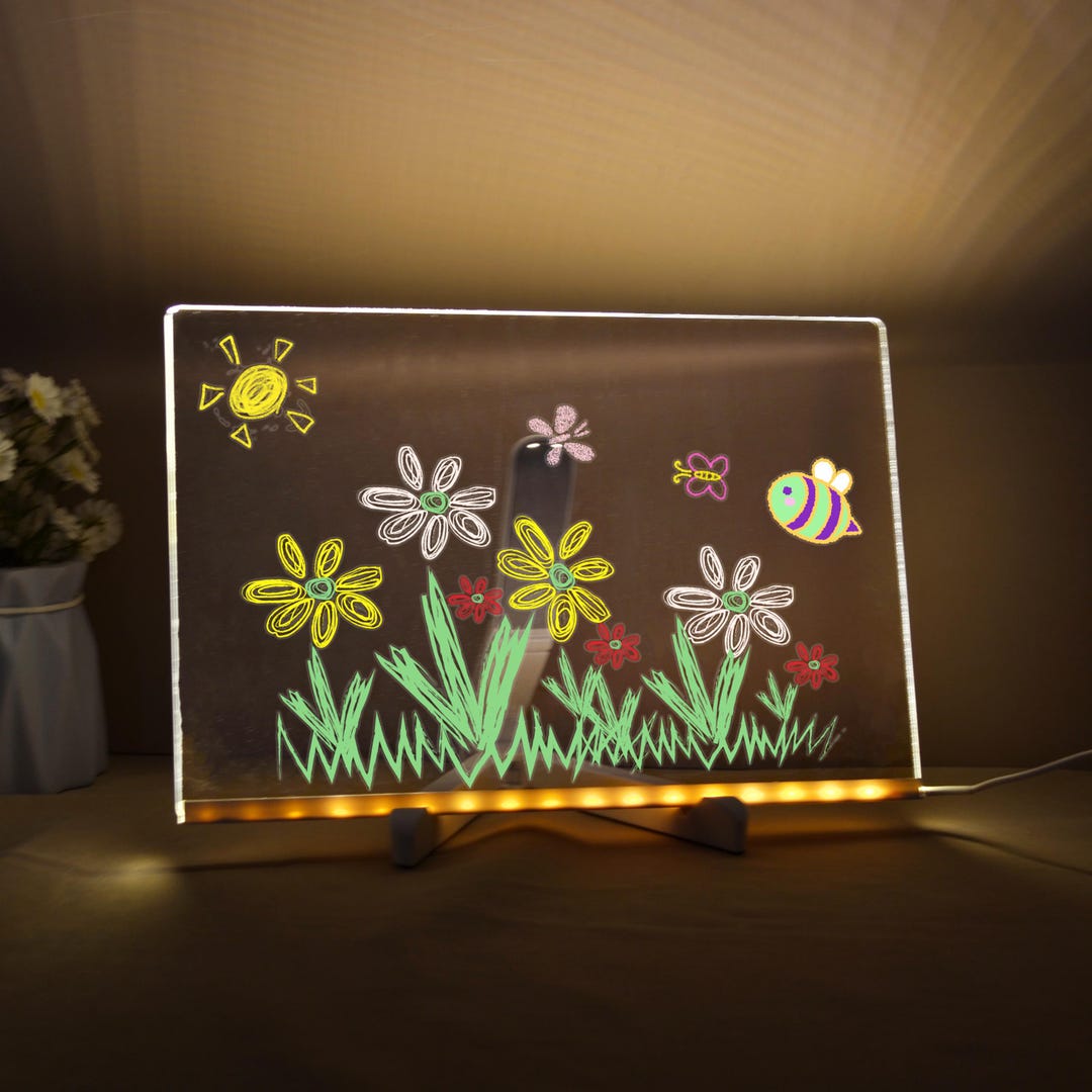 Kids LED Acrylic Drawing Board ,coloring Sheets Included ,perfect ...