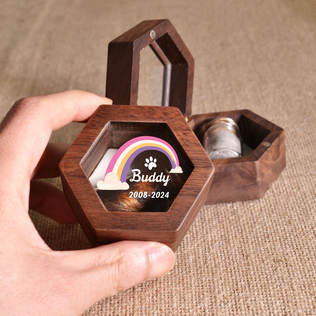 Custom Wooden Pet Fur Keepsake,wooden Pet Ashes Box,personalized Pet ...