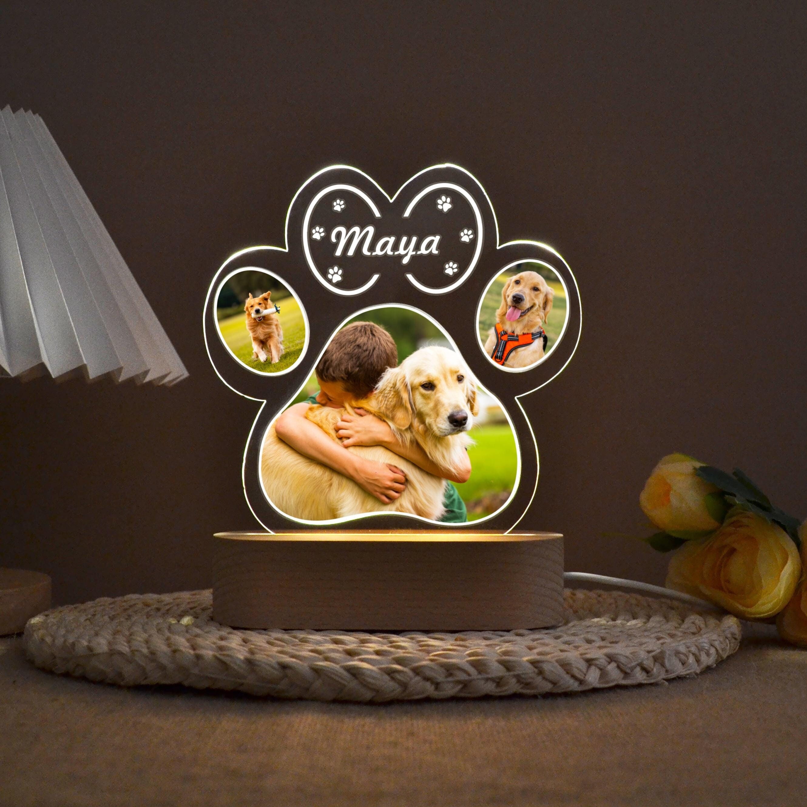 Dog Mom Dog Paw Lights At Stephaine Maurer Blog Personalized Plug-in ...