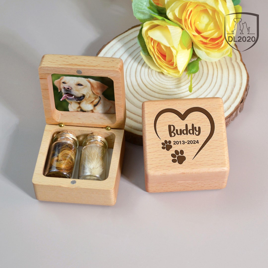 Custom Wooden Pet Fur Keepsake,wooden Pet Ashes Box,personalized Pet ...
