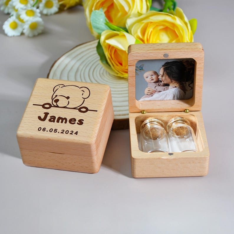 Baby Hair Umbilical Cord Collection Box, Baby First Hair Keepsake Box ...