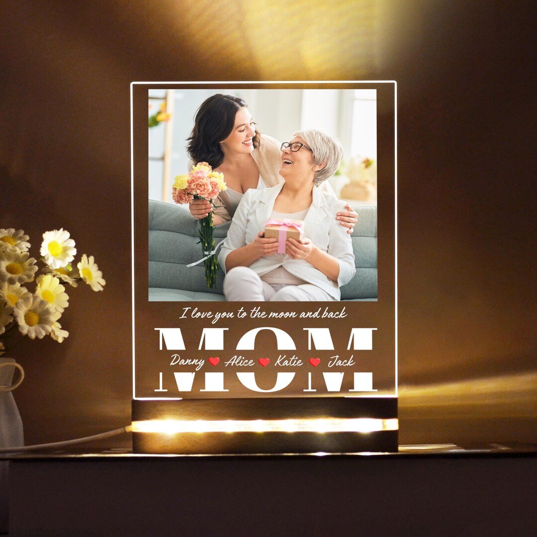 Personalized Photo Night Light, Mother Gifts, Gift for Mom, Mom Gift ...