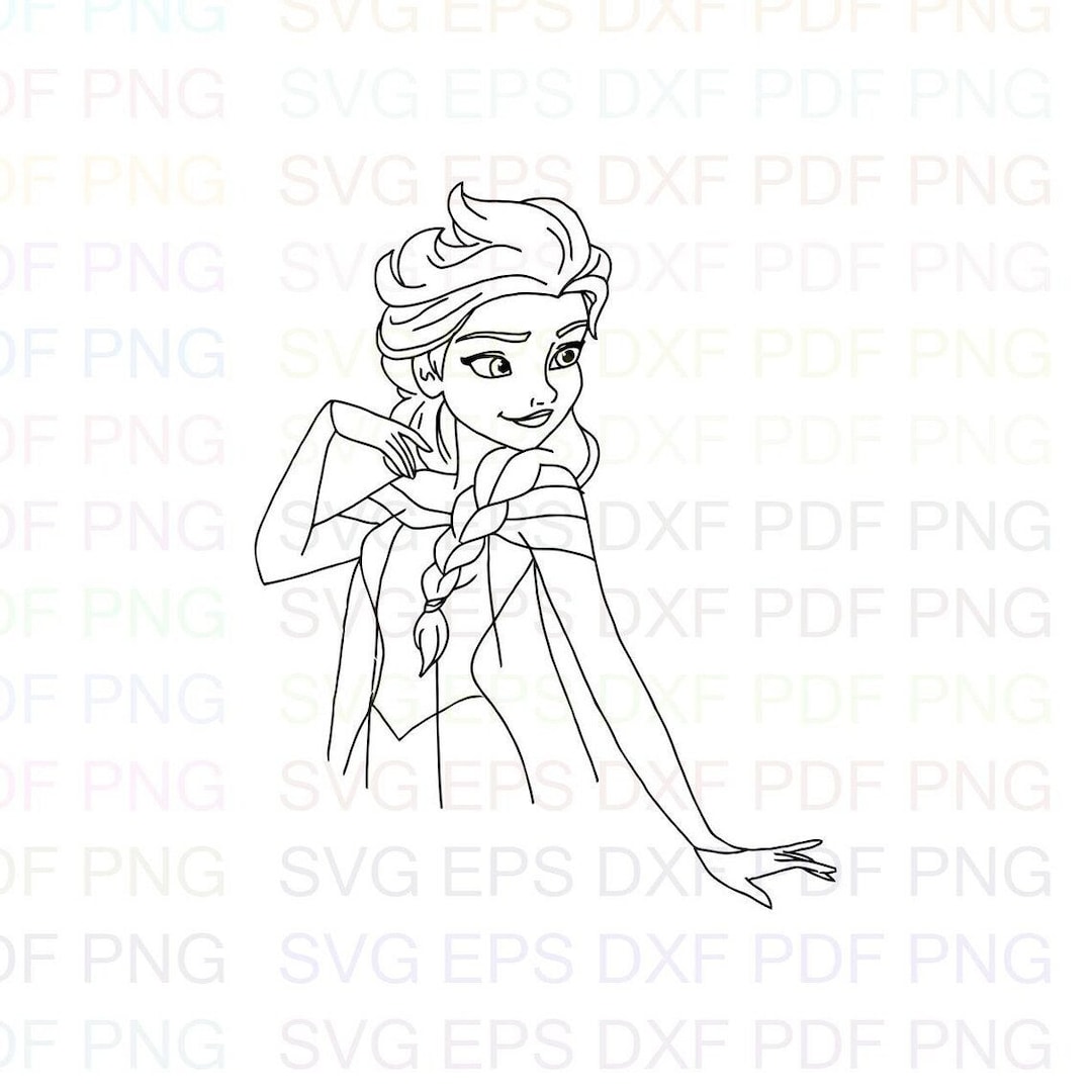 Frozen_elsa Outline Svg Dxf Eps Pdf Png Cricut Cutting File - Etsy Canada