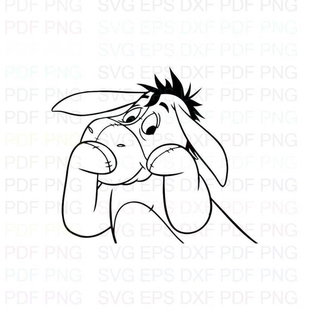 Eeyore_donkey_winnie_the_pooh_7 Outline Svg Dxf Eps Pdf Png, Cricut ...