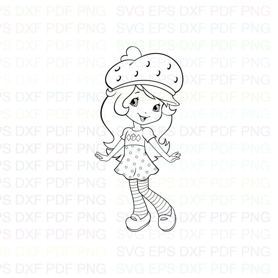 Strawberry_shortcake_2_berry_bitty_adventures Outline Svg Dxf Eps Pdf ...