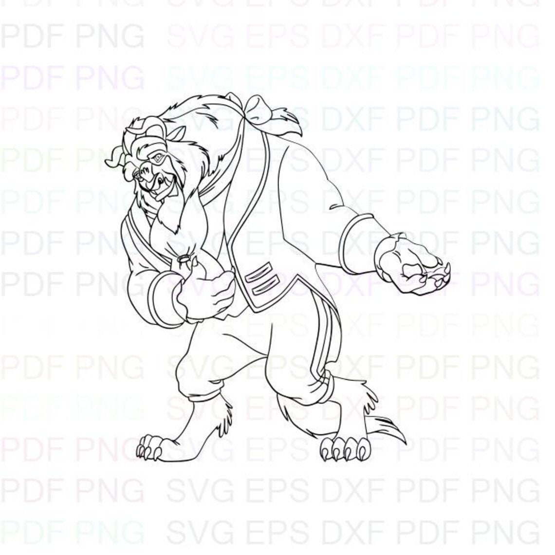 The_beast_1_beauty_and_the_beast Outline Svg Dxf Eps Pdf Png - Etsy