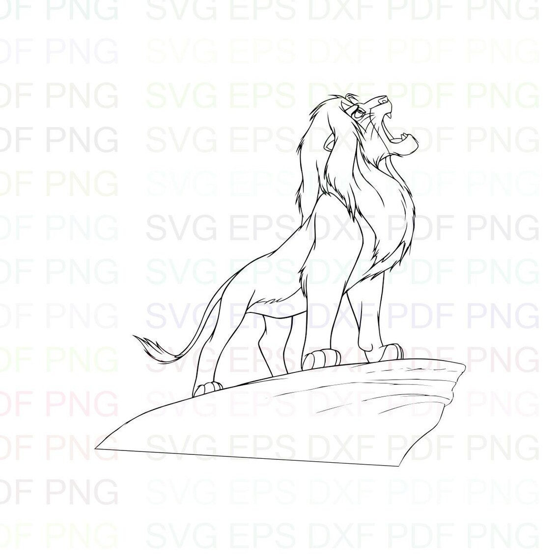 Mufasa_the_lion_king_4 Outline Svg Dxf Eps Pdf Png Cricut - Etsy