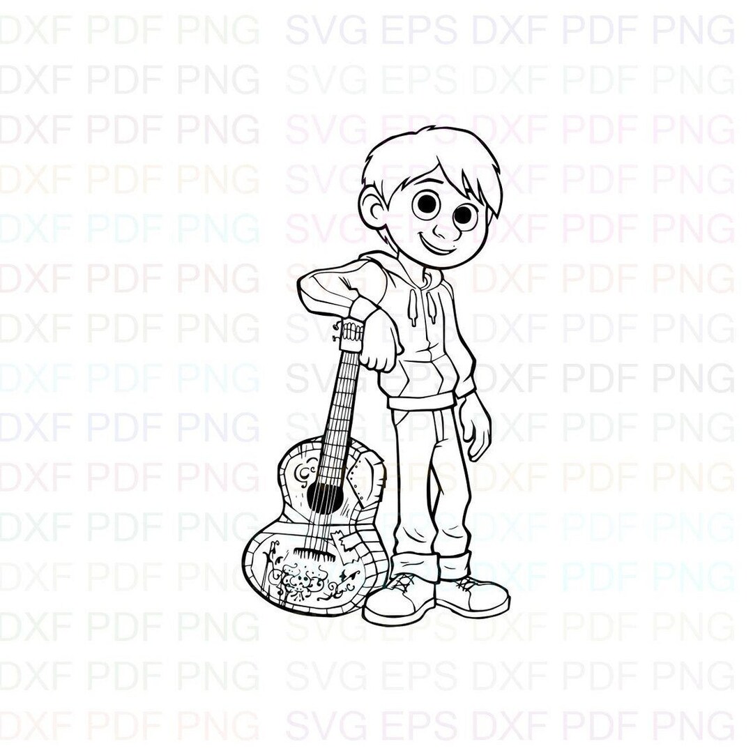 Miguel_coco Outline Svg Dxf Eps Pdf Png, Cricut, Cutting File, Vector ...