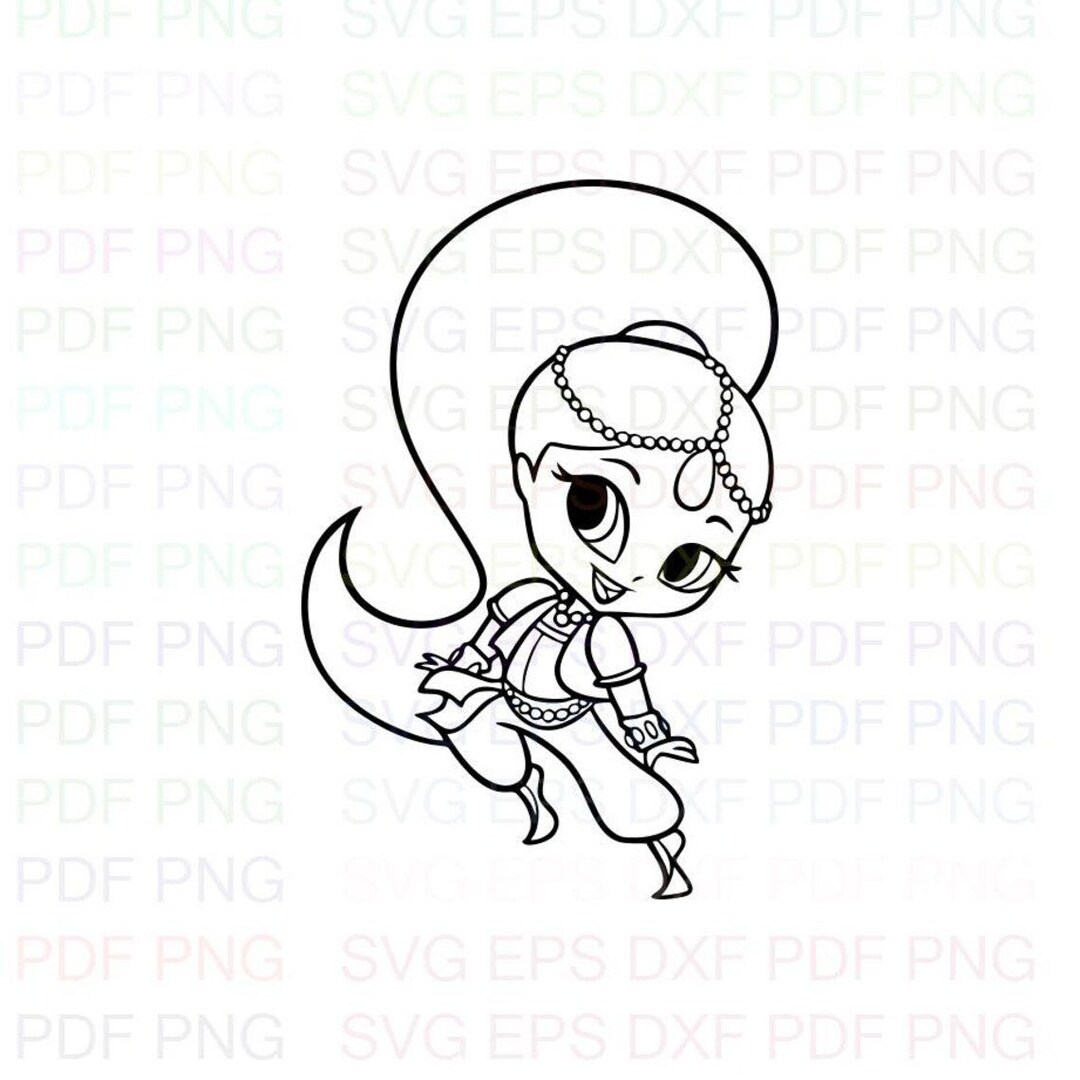 Shimmer_shimmer_and_shine Outline Svg Dxf Eps Pdf Png Cricut - Etsy