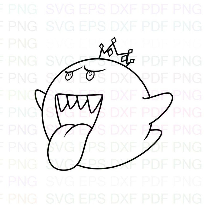 King_boo_super_mario Outline Svg Dxf Eps Pdf Png Cricut - Etsy