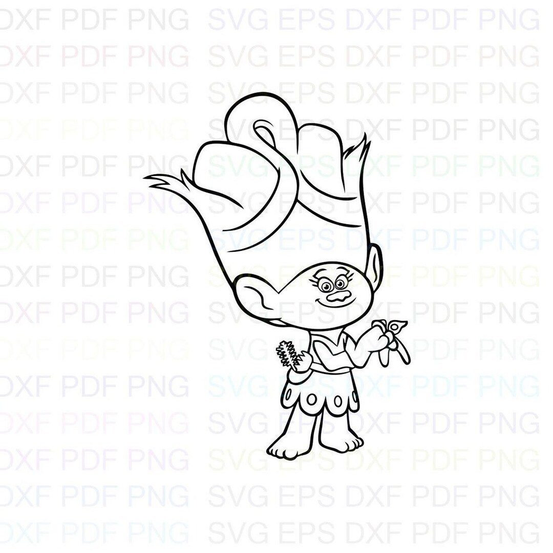 Maddy_trolls Outline Svg Dxf Eps Pdf Png Cricut Cutting - Etsy