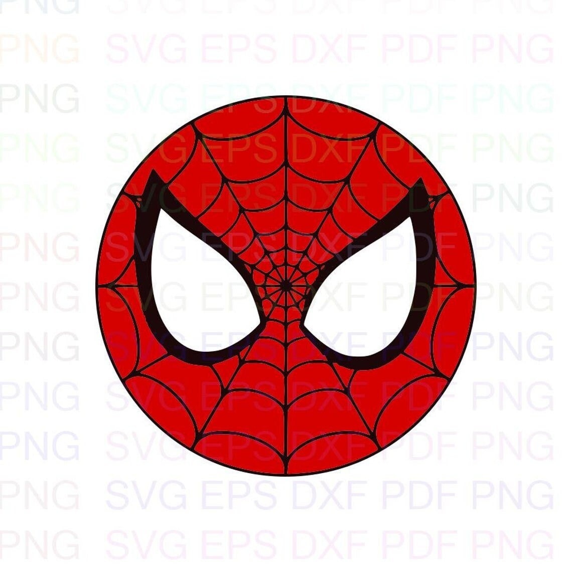 Spider_man_face_circle Svg Dxf Eps Pdf Png Cricut Cutting - Etsy