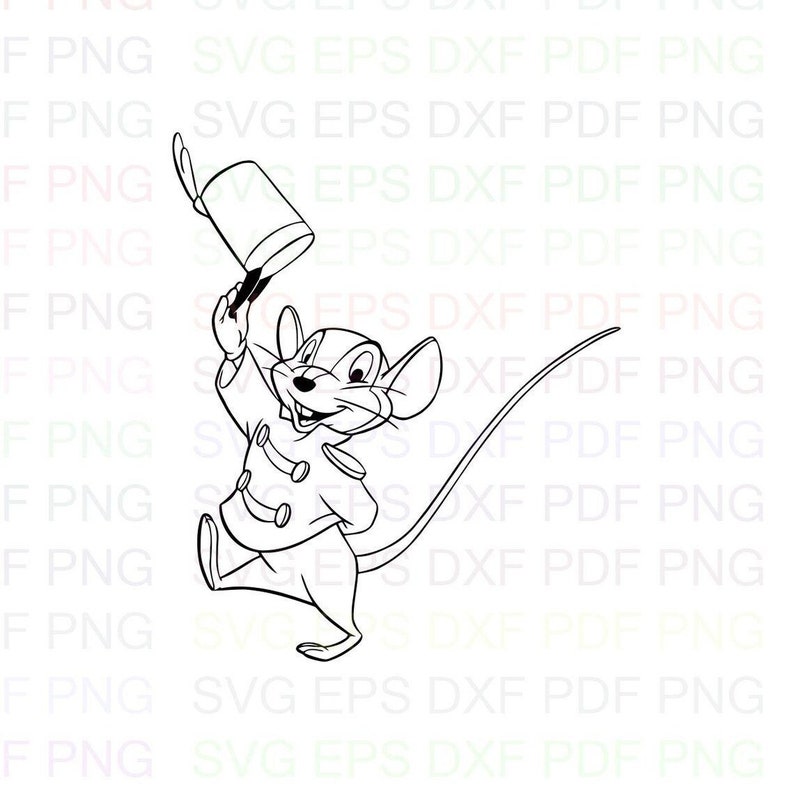 Timothy_mouse_say_hi_2_dumbo Outline Svg Dxf Eps Pdf Png - Etsy