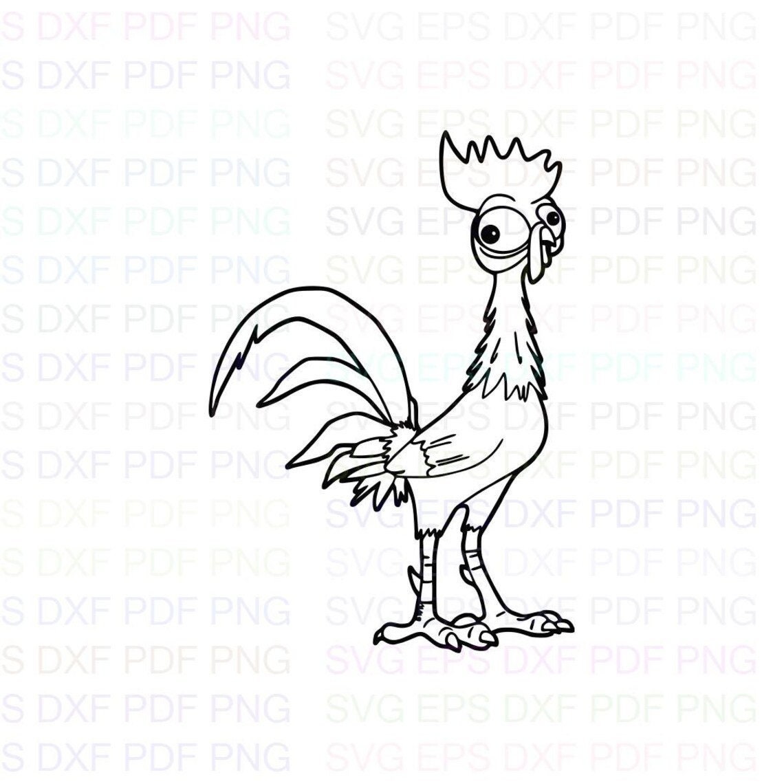Heihei_2_moana Outline Svg Dxf Eps Pdf Png Cricut Cutting - Etsy New ...