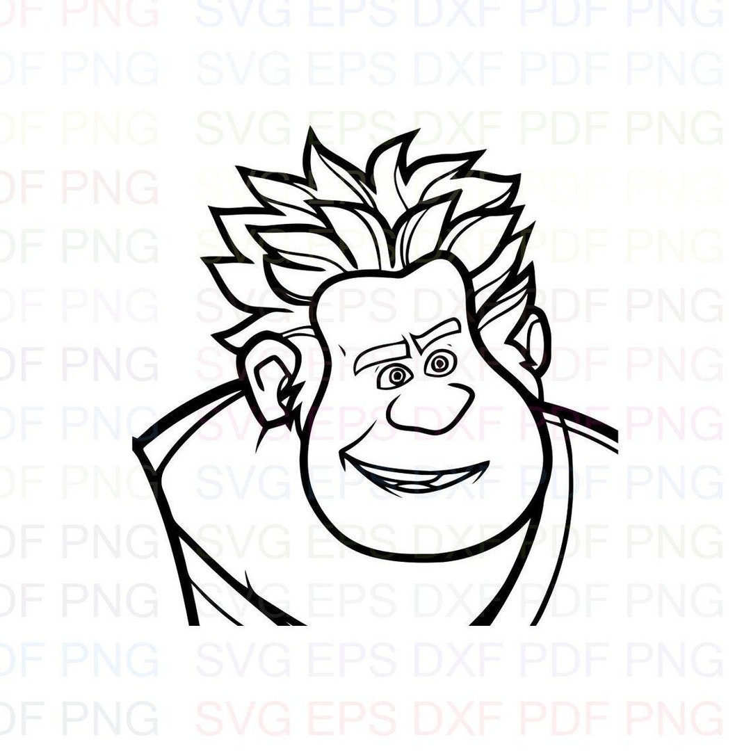 Wreckit_2_wreck_it_ralph Outline Svg Dxf Eps Pdf Png Cricut - Etsy