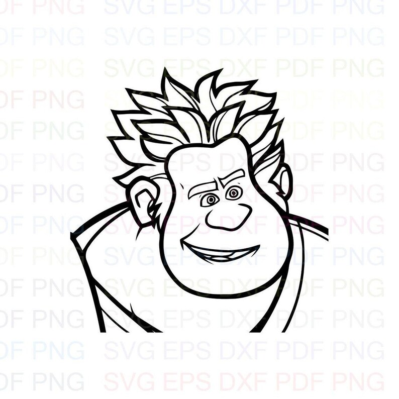Wreckit_2_wreck_it_ralph Outline Svg Dxf Eps Pdf Png Cricut - Etsy