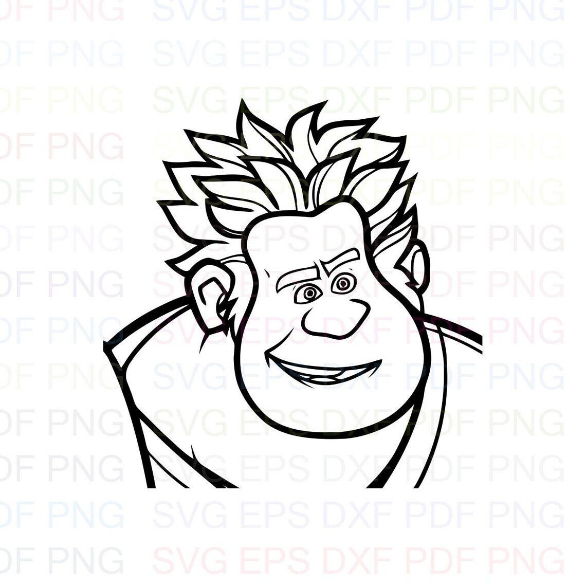Wreckit_2_wreck_it_ralph Outline Svg Dxf Eps Pdf Png Cricut - Etsy