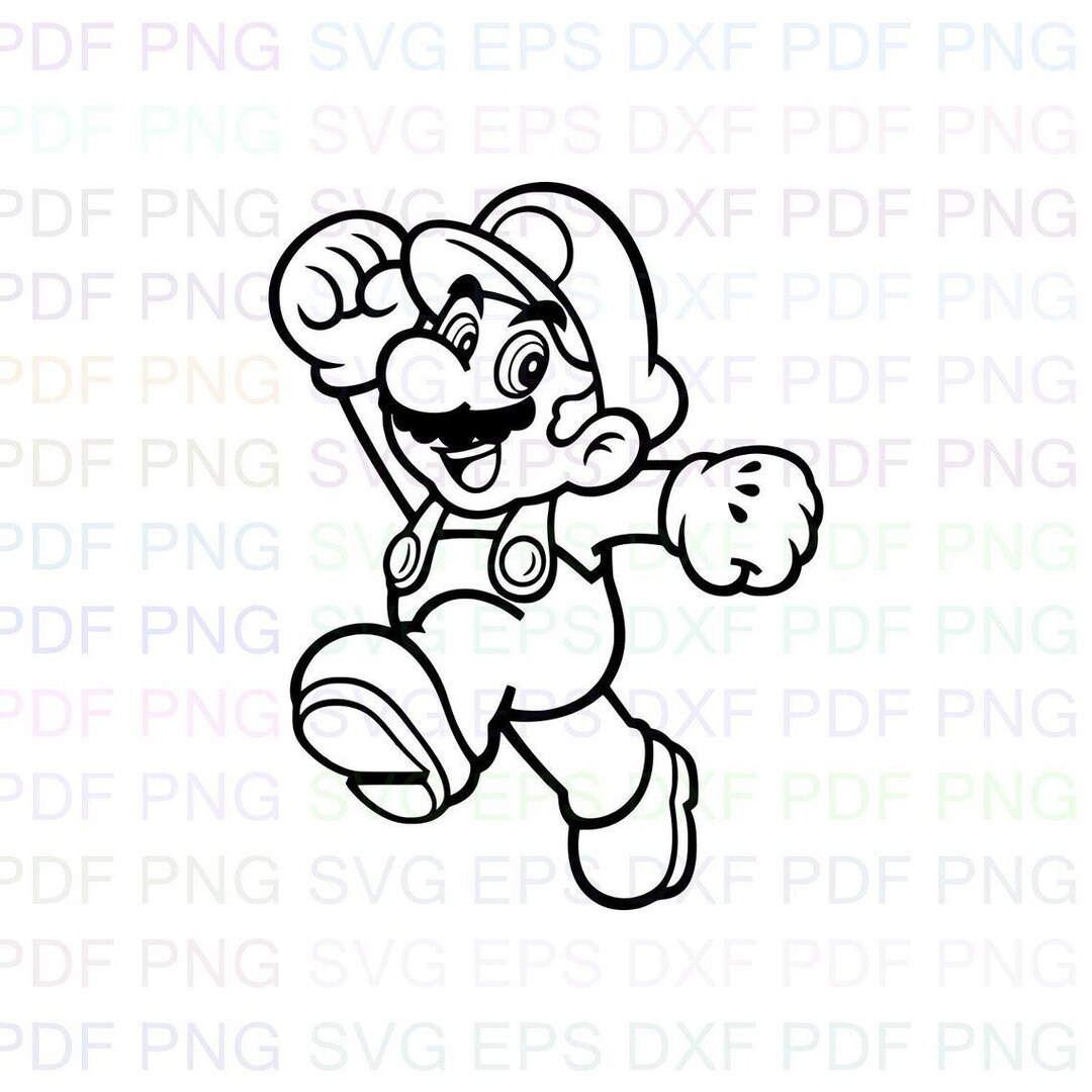 Super_Mario_very_happy Umriss SVG Dxf Eps Pdf Png Cricut - Etsy.de