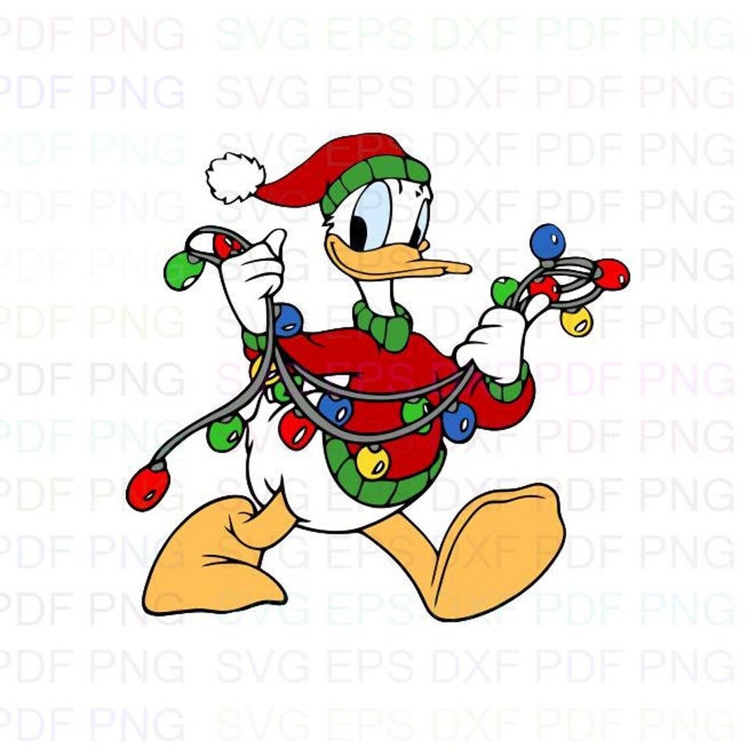 Donald_duck_lights_mickey_mouse_christmas Svg Dxf Eps Pdf Png - Etsy