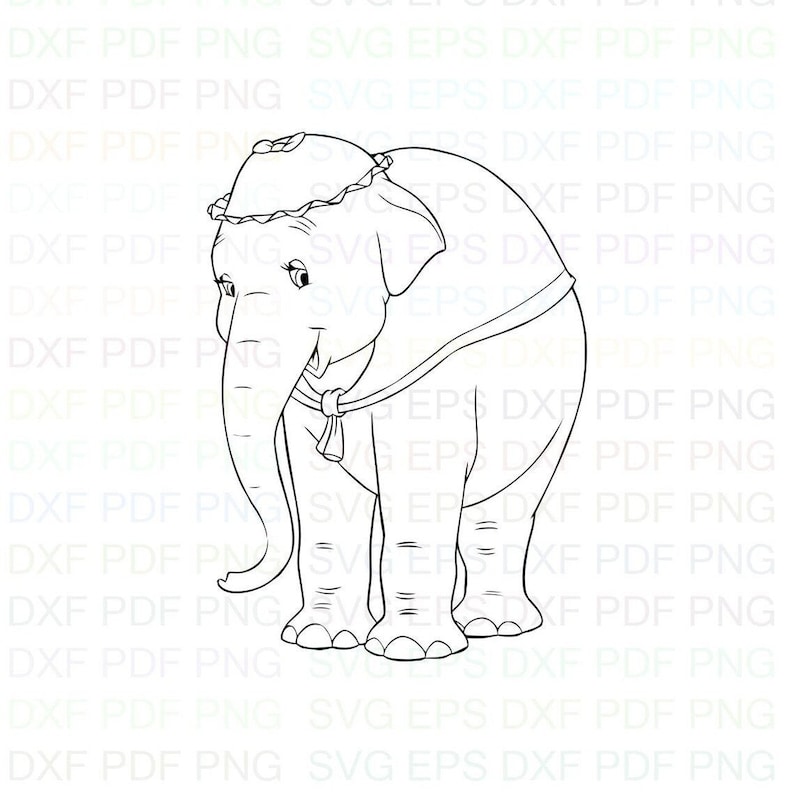 Jumbo_mother_dumbo_elephant Outline Svg Dxf Eps Pdf Png - Etsy