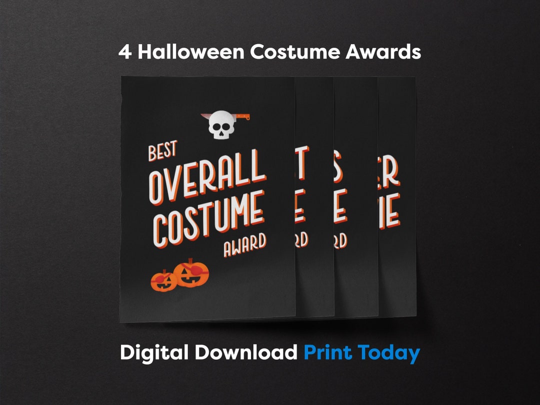 4 Halloween Costume Contest Awards Printable Digital Download Best ...
