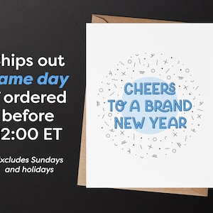 Cheers to A Brand New Year Card Happy New Year Card New Year Card Set ...