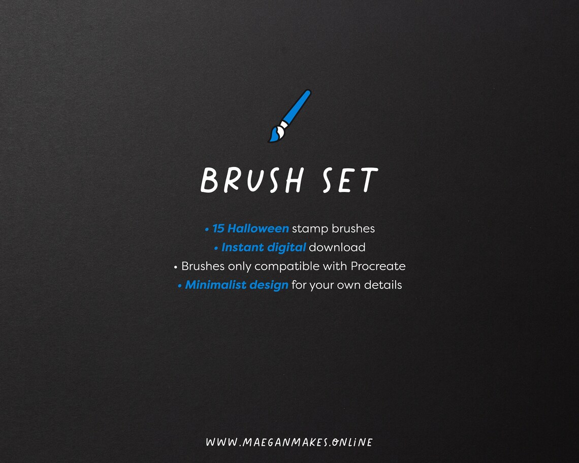 Halloween Procreate Brush Set | Cute Halloween Stamps for Procreate ...