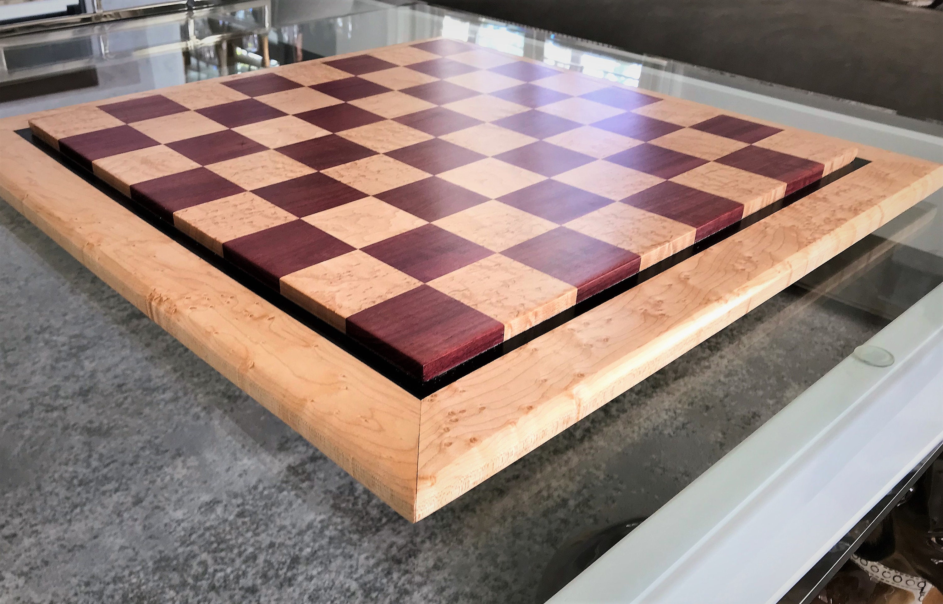 Premium Hand Made Solid Wood Chessboard Made From Birdseye Maple ...
