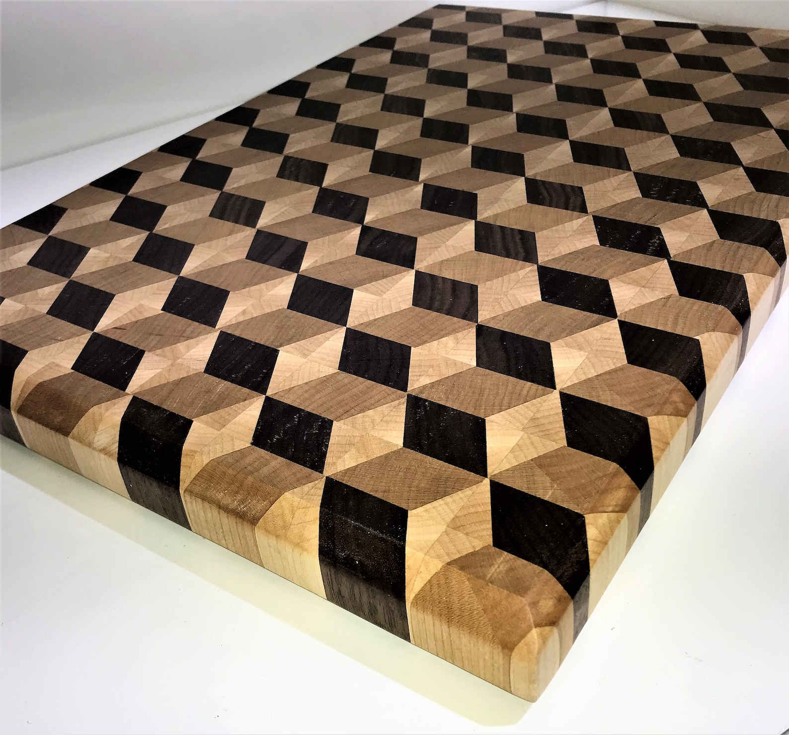 3D Optical Illusion Tumbling Block End Grain Cutting Board - Etsy