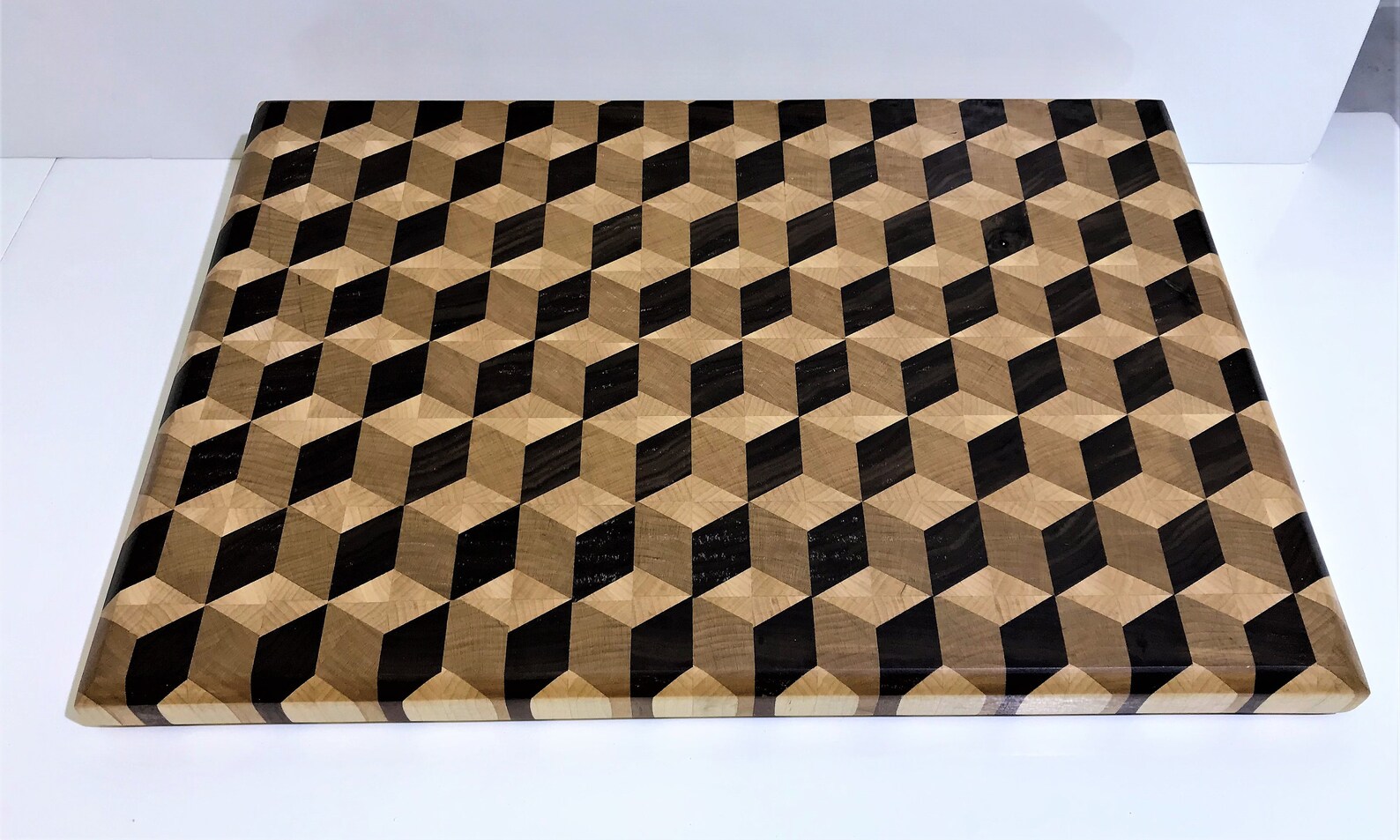 3D Optical Illusion Tumbling Block End Grain Cutting Board - Etsy