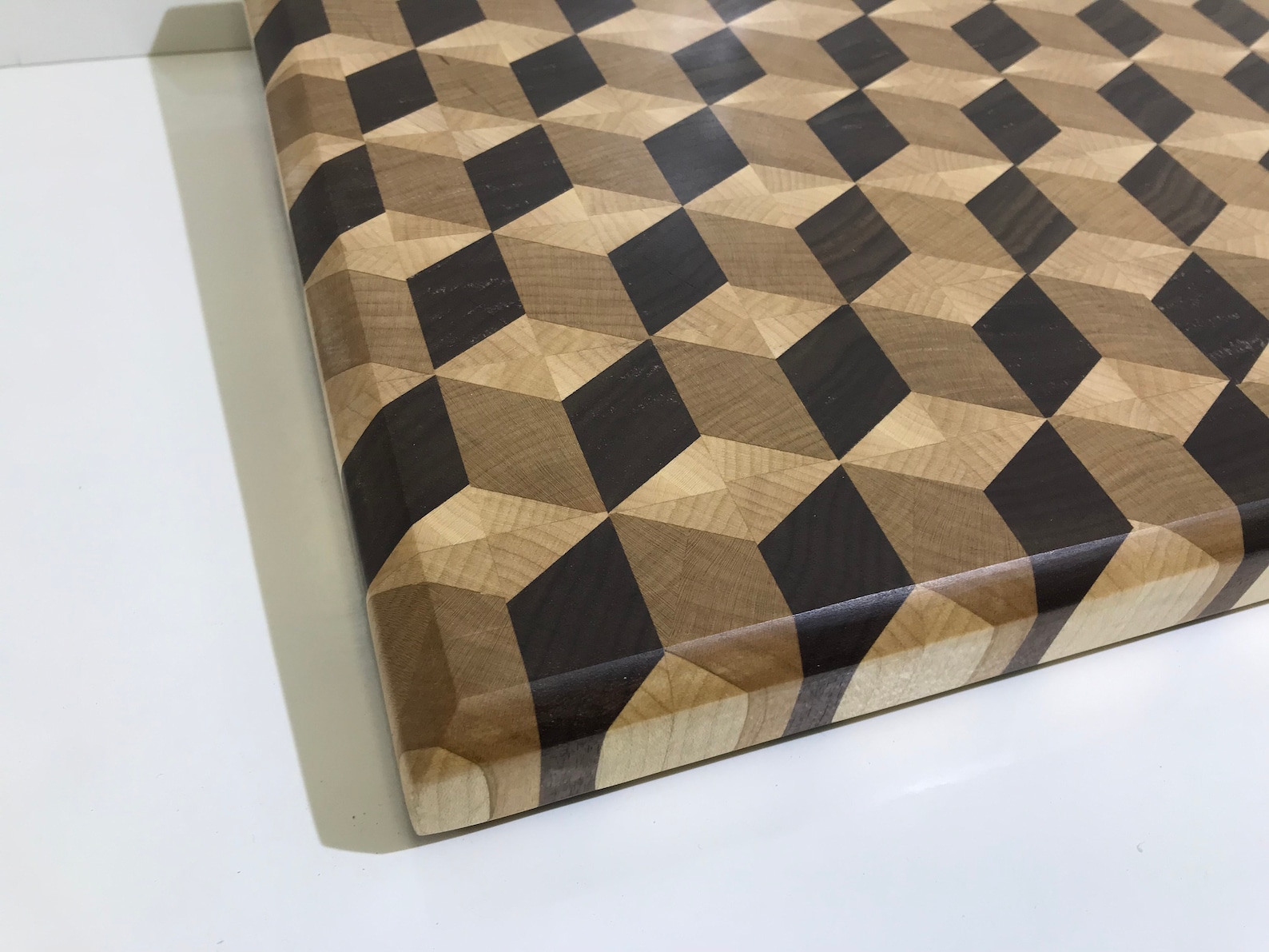 3D Optical Illusion Tumbling Block End Grain Cutting Board - Etsy