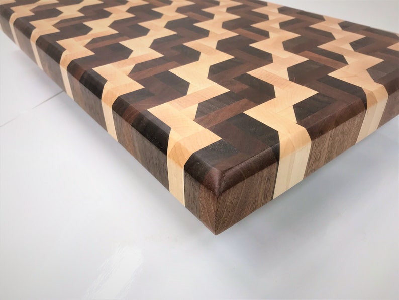 Optical Illusion 3D 'zig Zag' End Grain Cutting Board - Etsy Canada