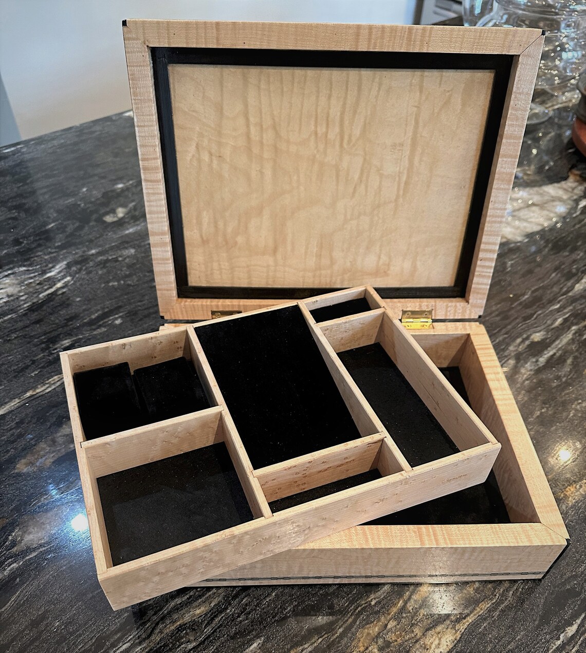 Handmade Gentlemen's Valet Box Made From Curly Maple and Ebony. - Etsy