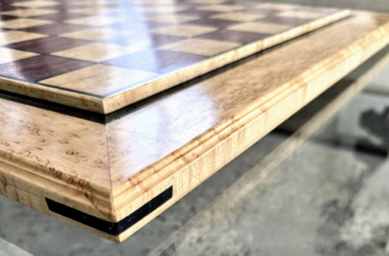 Luxury Chessboard Made From Birdseye Maple, Purple Heart and Genuine ...