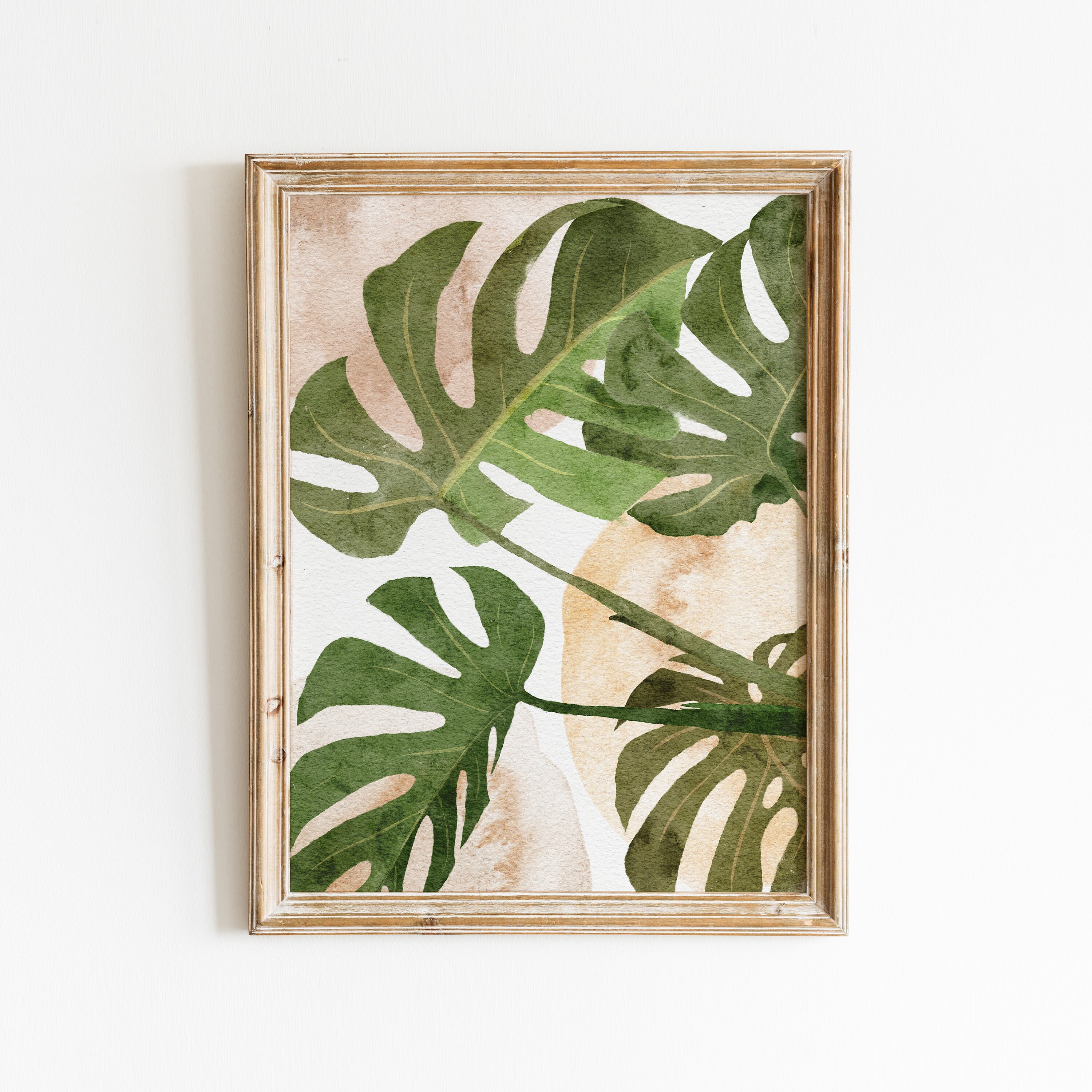 Printable Monstera Deliciosa, Boho Wall Decor, Terracotta Wall Art ...
