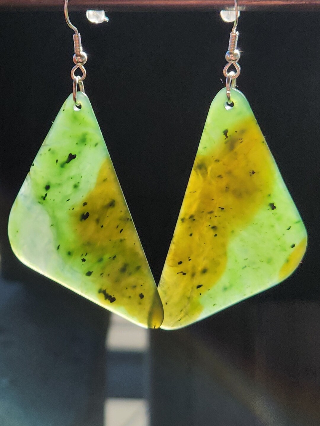 Bright Green Himalayan Jade Earings - Etsy